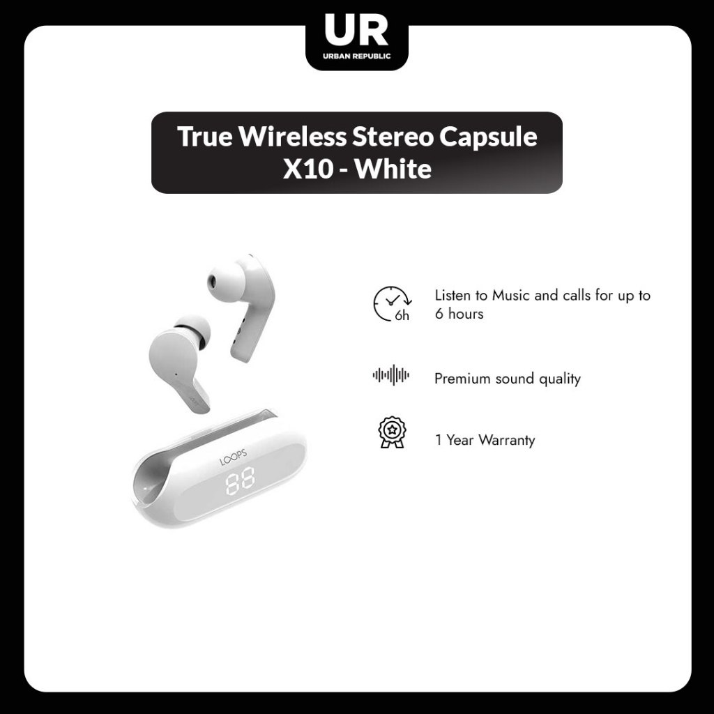 Jual LOOPS True Wireless Stereo Capsule X10 - White | Shopee Indonesia