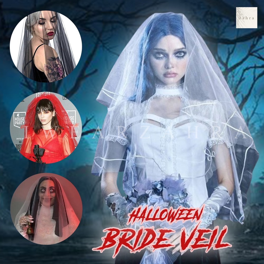 Jual KERUDUNG HANTU PENGANTIN - Halloween Wedding Veil Costume Kostum ...