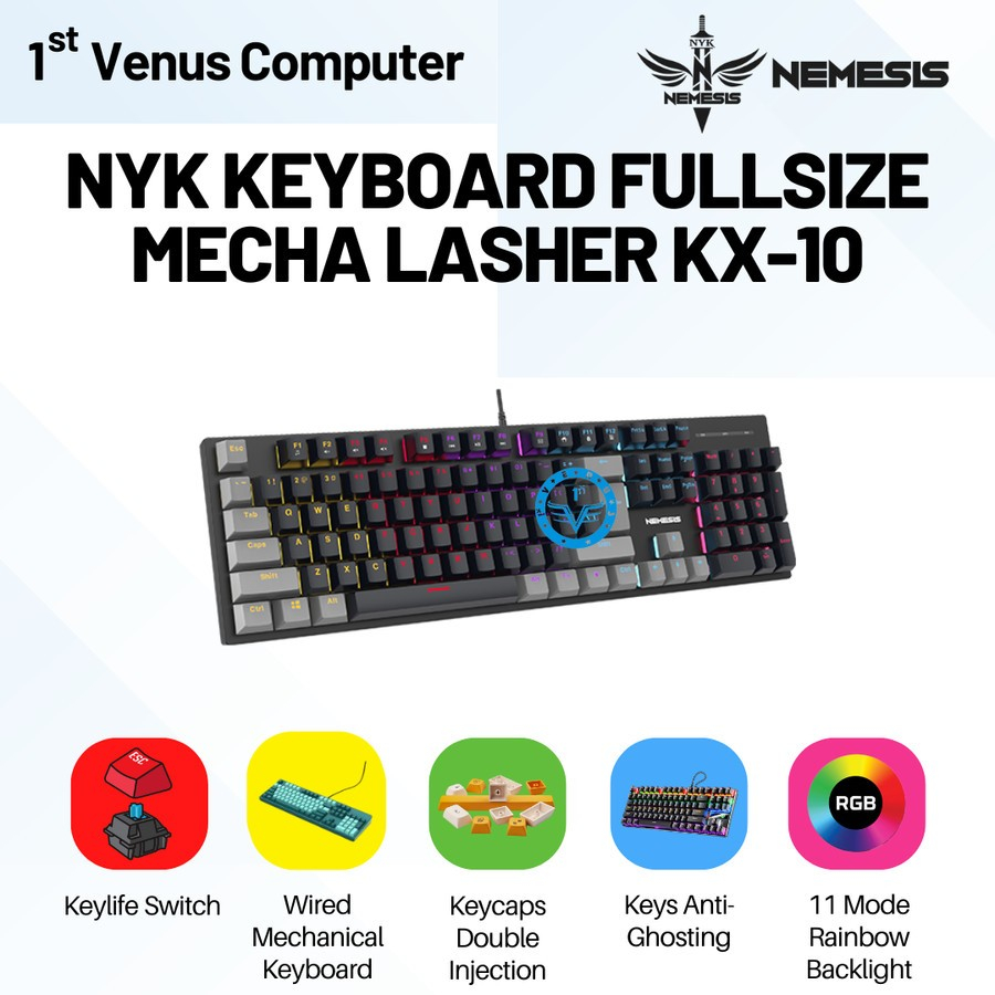 Jual Keyboard NYK Nemesis Fullsize Mechanical LASHER KX-10 / NYK ...