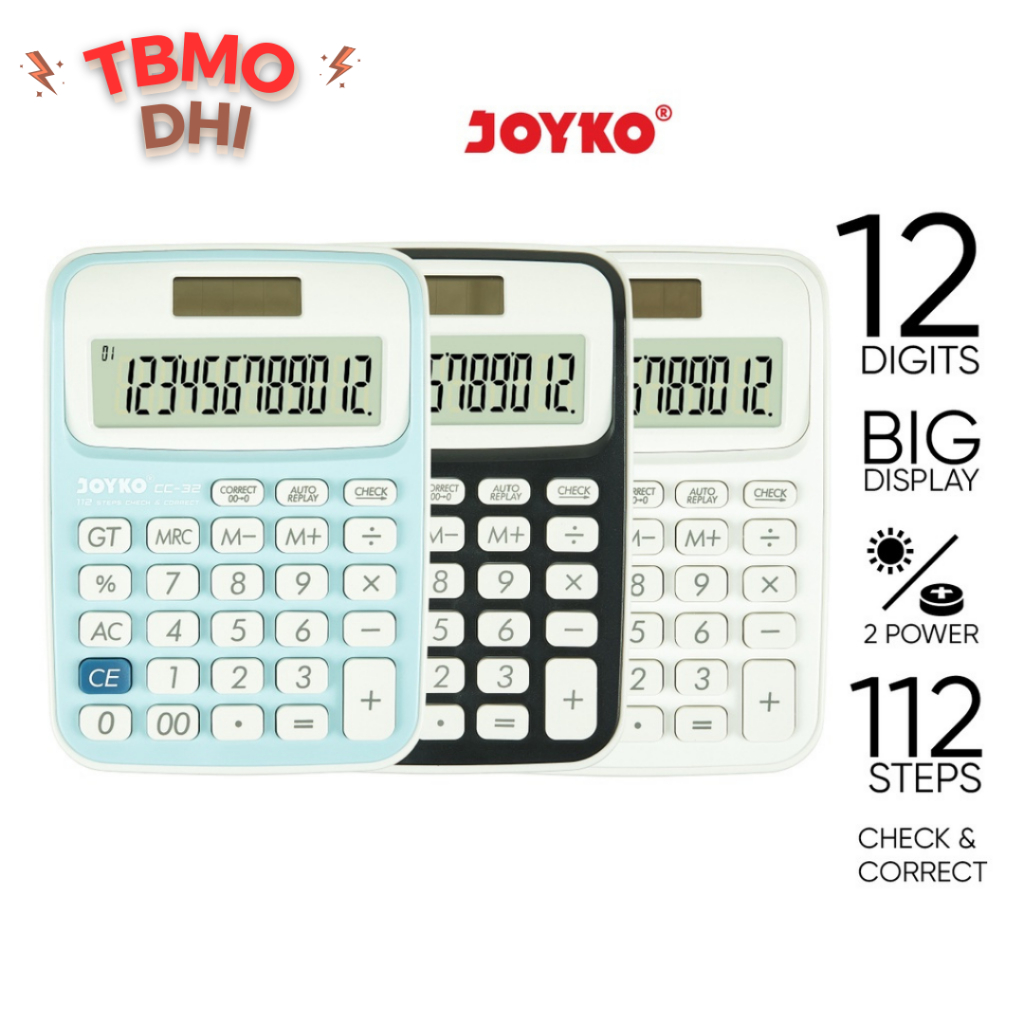 Jual TBMO Calculator Kalkulator Joyko CC-32 12 Digits Check Correct ...