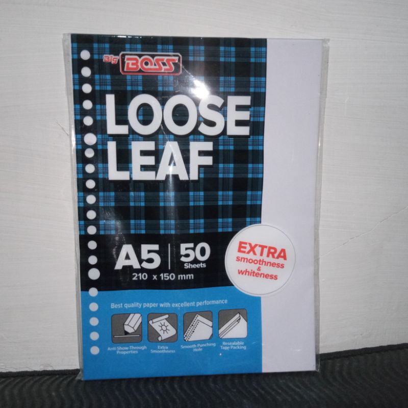 Jual Kertas Binder Big Boss Polos LOOSE LEAF A5 isi 50 lembar | Shopee Indonesia