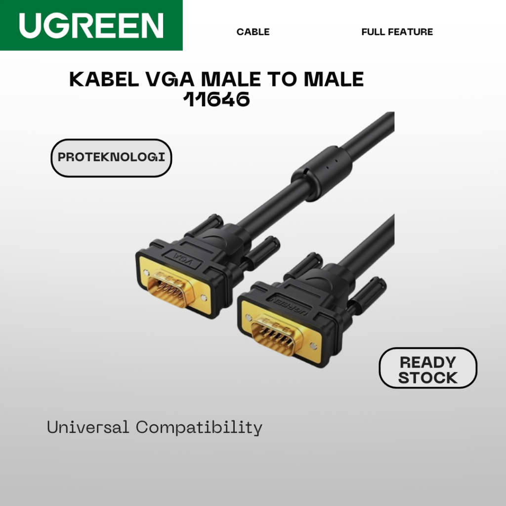 Jual UGREEN 11646 Kabel VGA Male to Male Cable Monitor Komputer Laptop ...