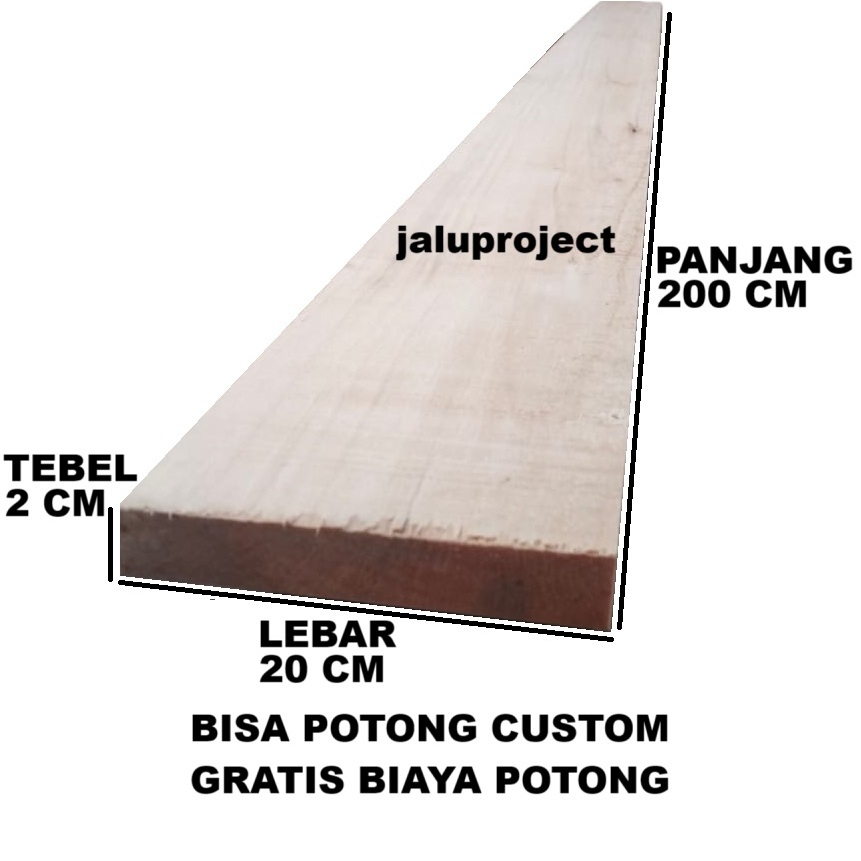 Jual Papan Kayu Mahoni Uk 2x20 Cm Panjang Meter Papan Bahan Rak Ambalan ...
