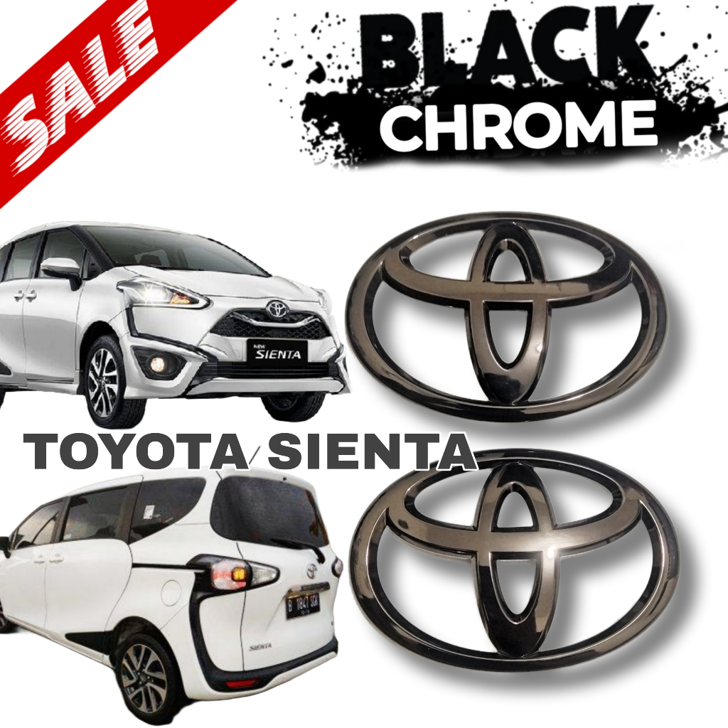 Jual Logo Emblem SIENTA Black Chrome/ TOYOTA SIENTA/ Logo Toyota Depan ...