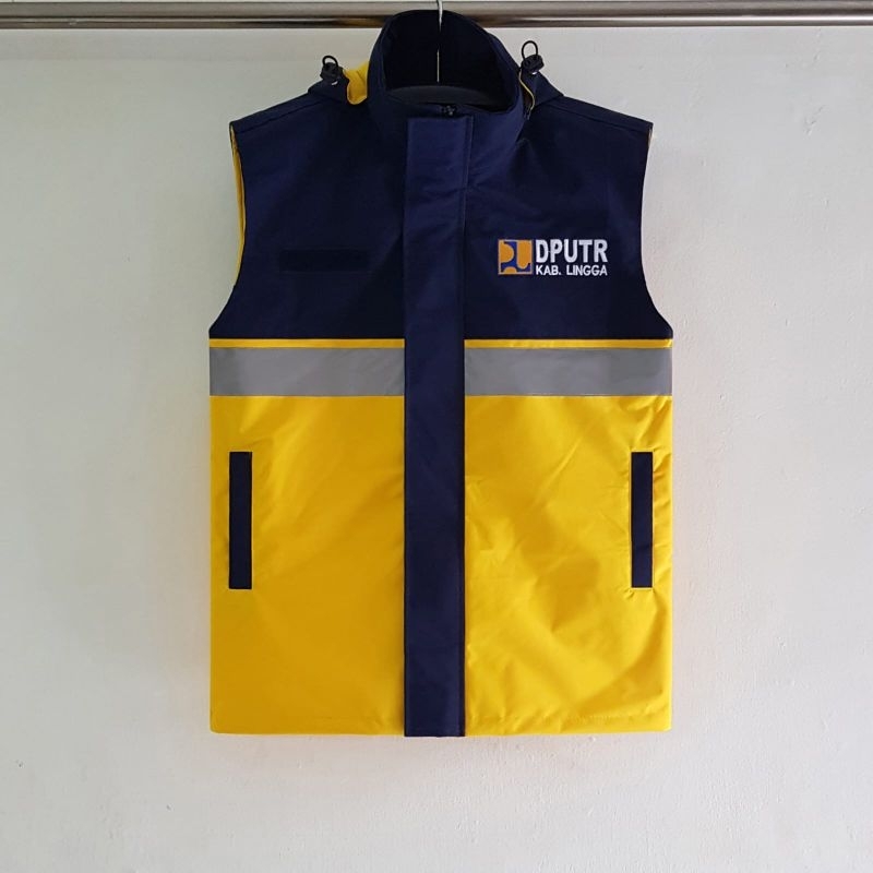 Jual Custom Rompi Safety(Navy+kuning) | Shopee Indonesia