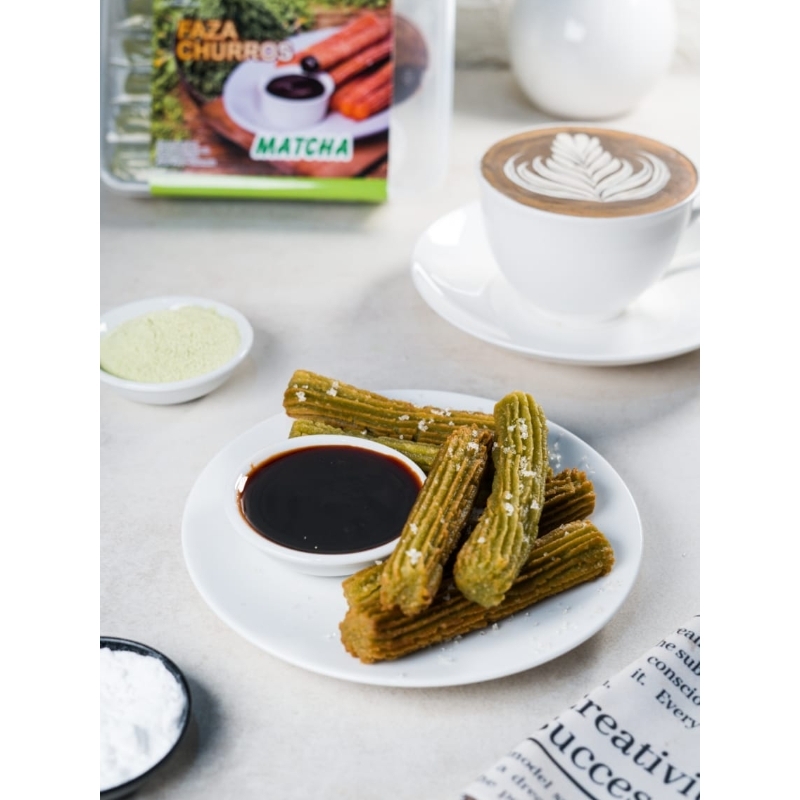 Jual FAZA CHURROS MATCHA TOPPING GULA HALUS DAN SELAI COKLAT | Shopee ...