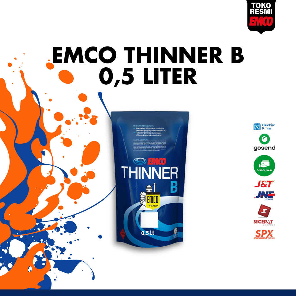 Jual EMCO Thinner B 0,5lt 500ml untuk Cat Kayu Besi Thiner Tinner Tiner ...