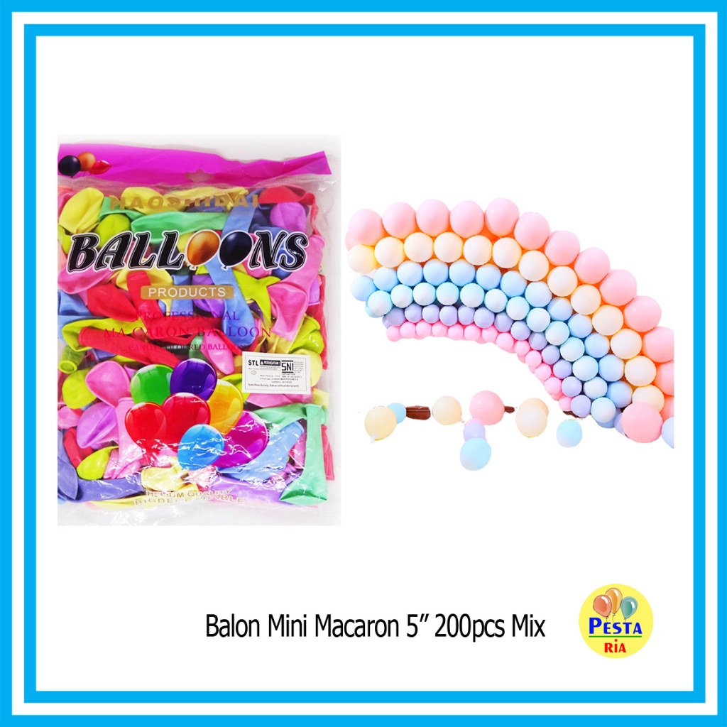 Jual Murah!! (200Pcs) Balon Latex Mini MIX Uk 5Inch, balon mini metalik ...