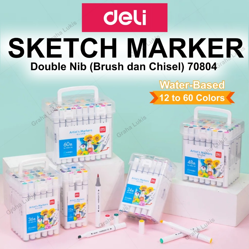 Jual Deli marker color Water based - Spidol Double Nib (Brush dan ...