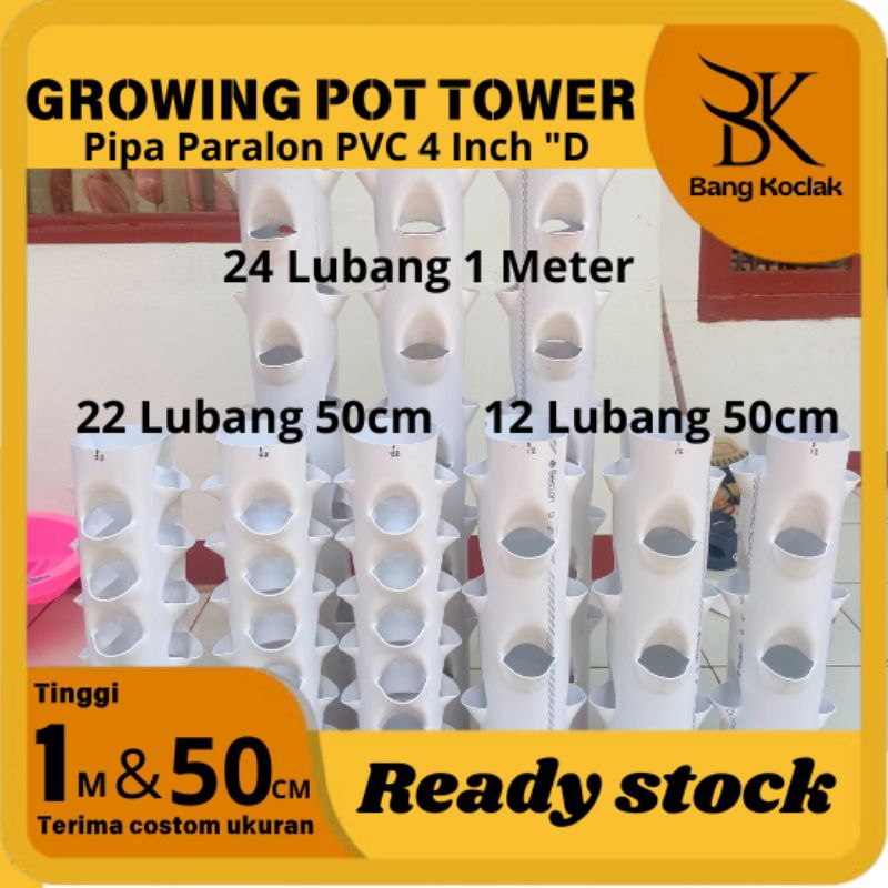 Jual GROWING POT TOWER Pot Tanaman Vertikal Vertikultur , vas bunga ...