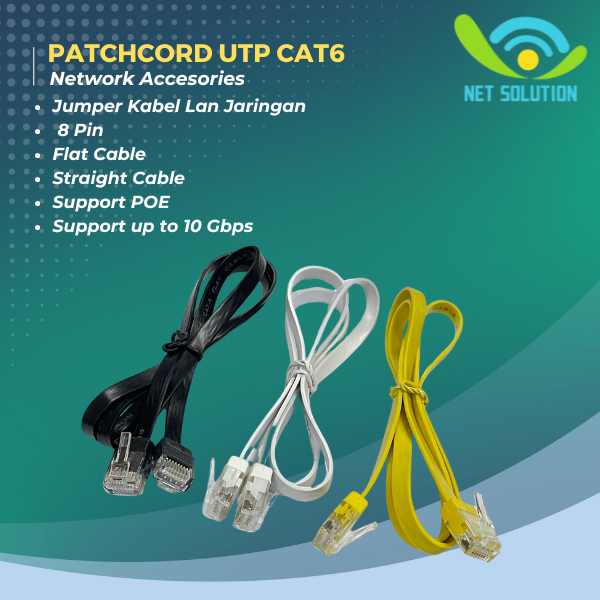 Jual Pathcord UTP Cat 6 Slim Warna | Jumper Kabel LAN Jaringan 40cm ...