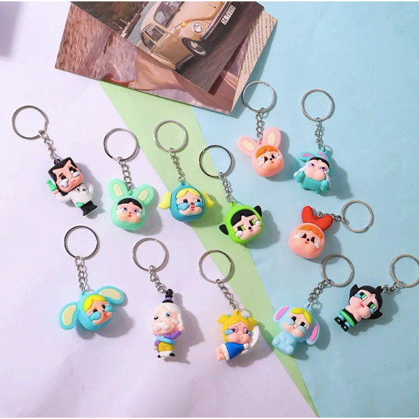 Jual ENISOO STORE - gantungan keychain kunci cry baby dengan kaca dan ...