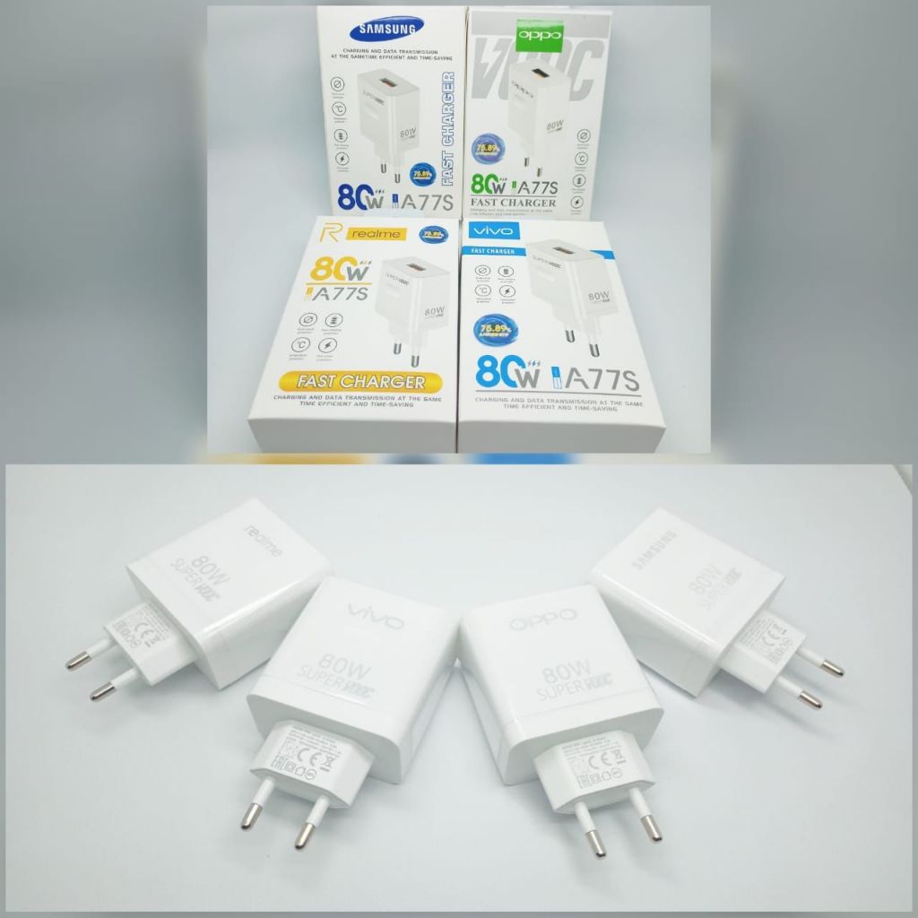 Jual Adapter Charger Branded Merk HP A77S 80W Fast Charger Support ...