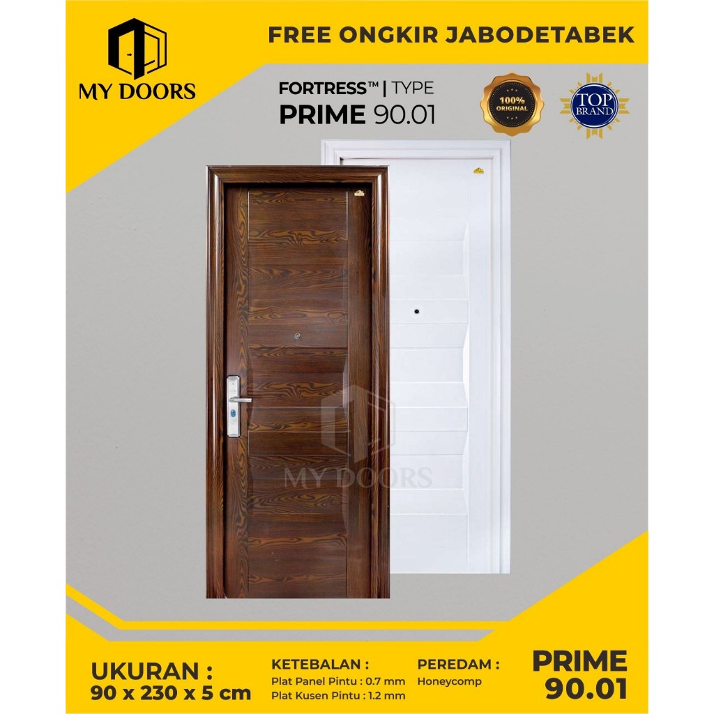 Jual Pintu Baja Fortress JBS 90x230cm Type PRIME 90.01-90.03 Putih ...