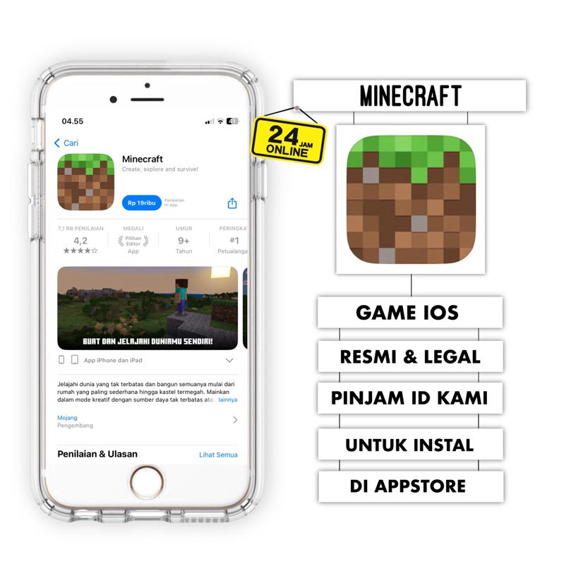 Jual APLIKASI MINECRAFT TERBARU ASLI APPSTORE GAME IOS IPHONE / IPAD ...