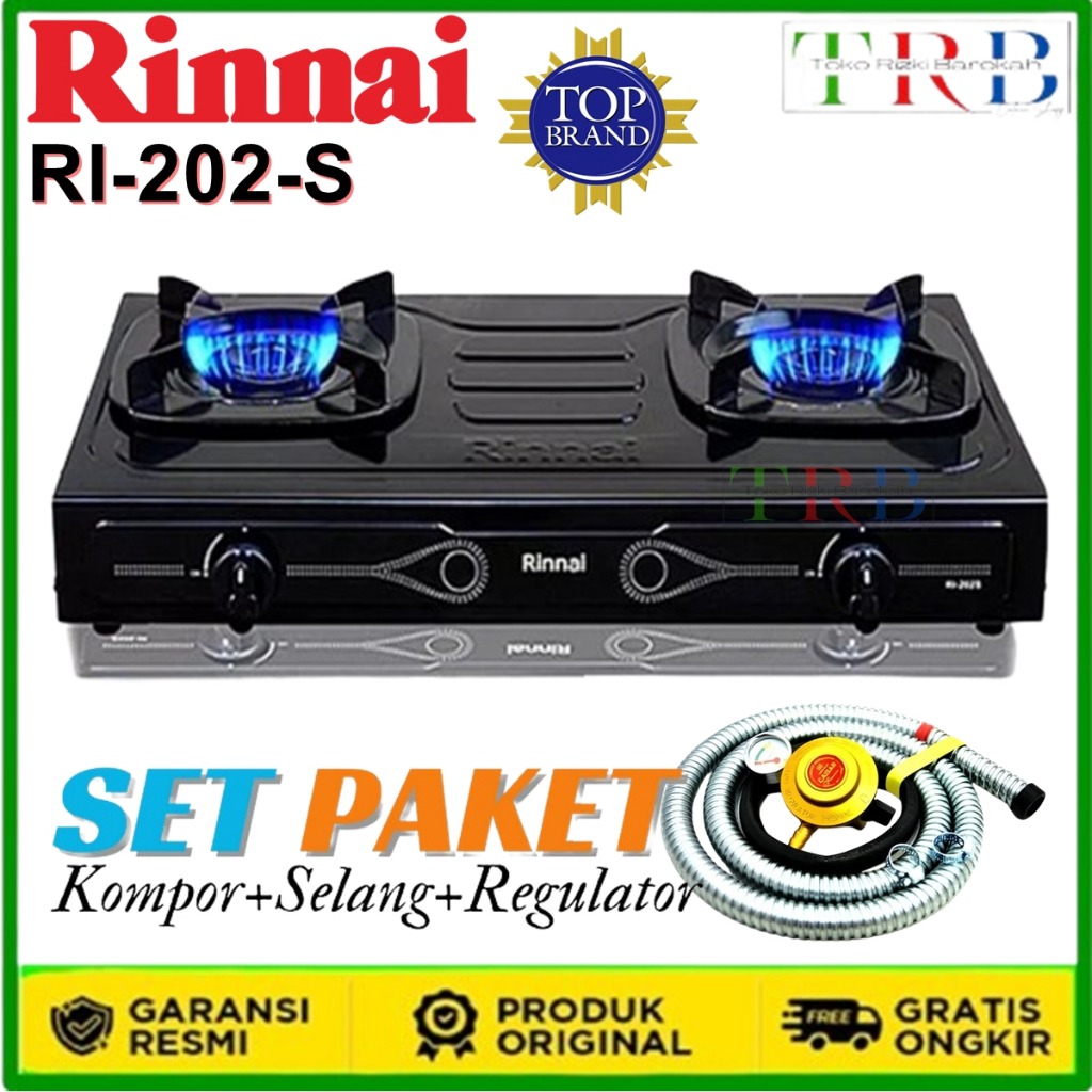Jual Rinnai RI-202S Kompor Gas 2 Tungku Rinnai +SELANG REGULATOR-SNI ...