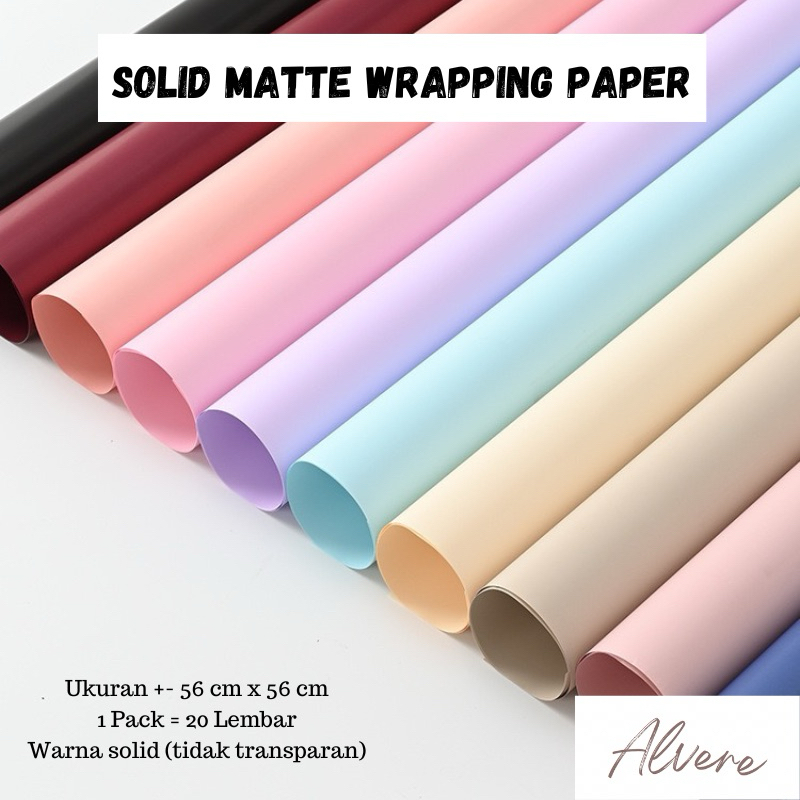 Jual Flower Wrapping Paper Solid Matte Cellophane Full Color 20 Lembar ...
