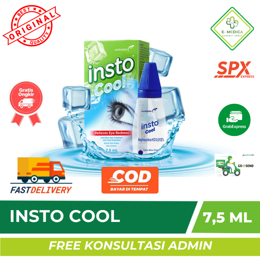 Jual Insto Cool 7.5ML Eye Drops-Tetes Mata Merah Mata Kering | Shopee ...