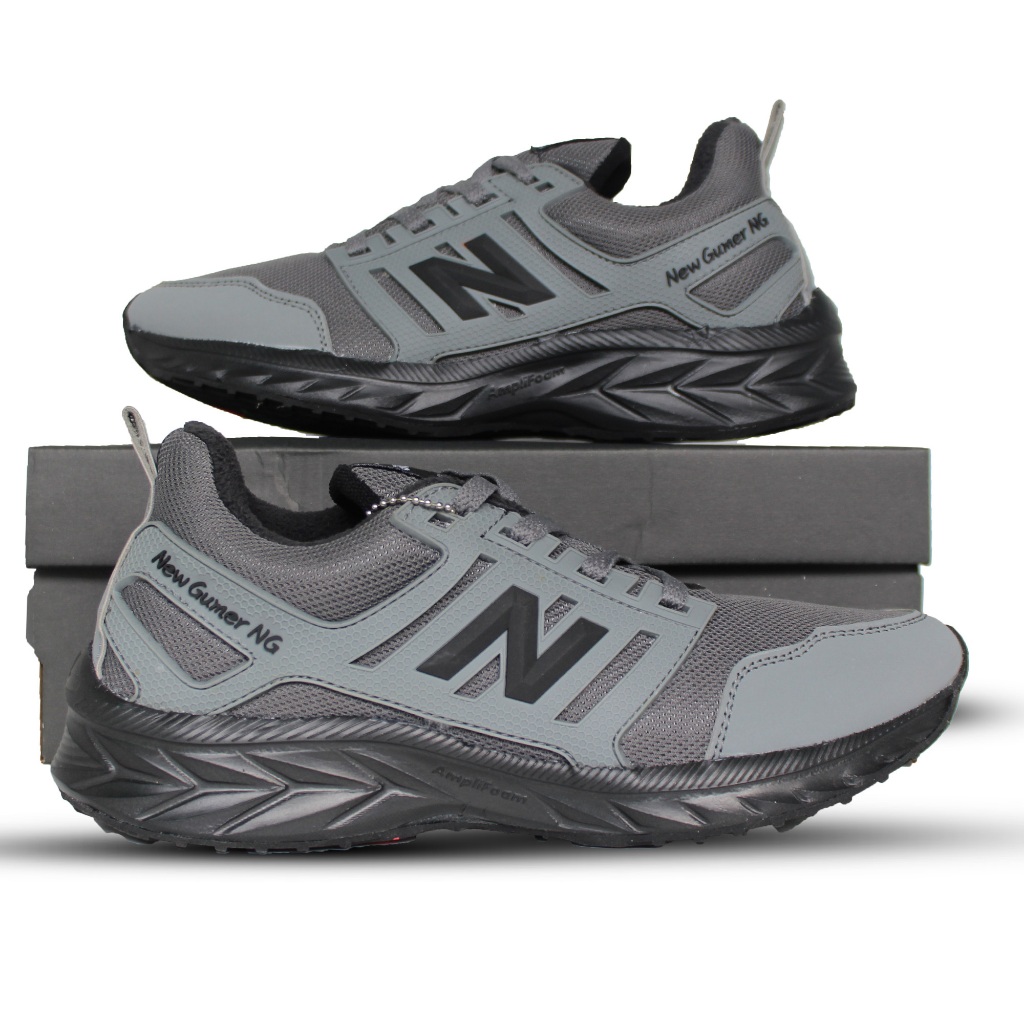 Jual SNEAKERS PRIA DAN WANITA GRAY BLACK, SEPATU SPORT ANTI SLIP DAN ...