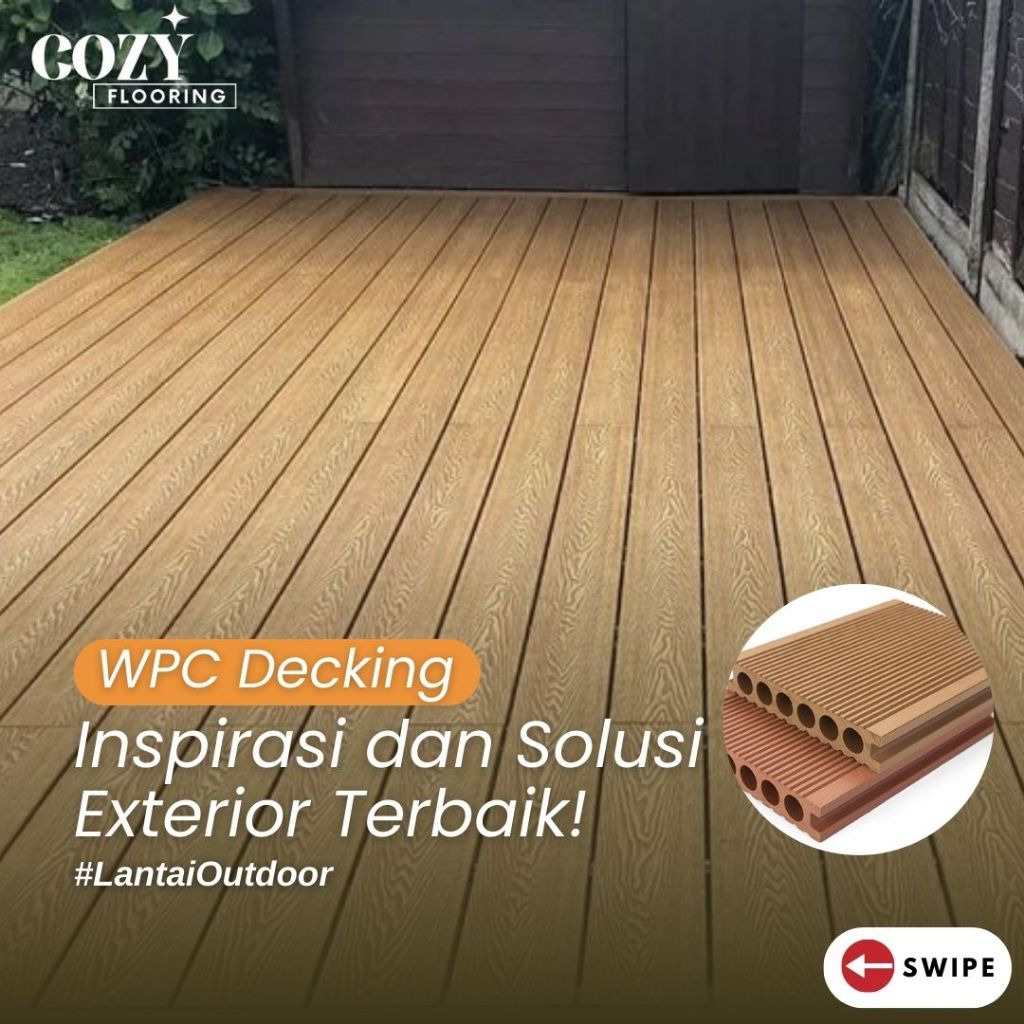 Jual wpc decking lantai outdoor motto panjang 2,9m I decking tahan ...
