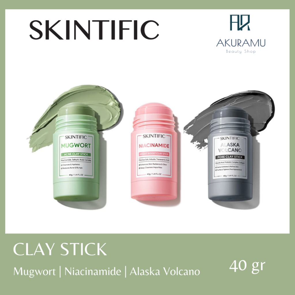 Jual SKINTIFIC Clay Mask Stick - Mugwort / Niacinamide / Alaska Volcano ...