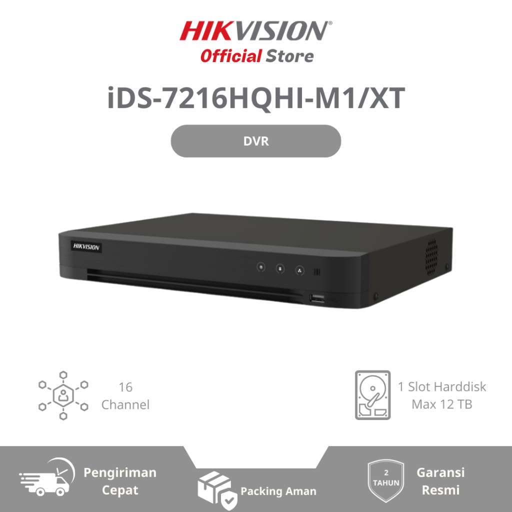 Jual HIKVISION - iDS-7216HQHI-M1/XT DVR 16-ch 1080p 1U H.265 AcuSense ...