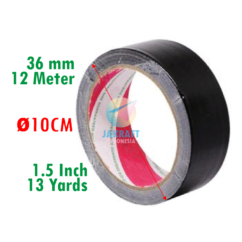 Jual (1 Roll) Lakban Kain Duct Cloth Tape INOKI 1.5" Inch 36 mm x 12 ...