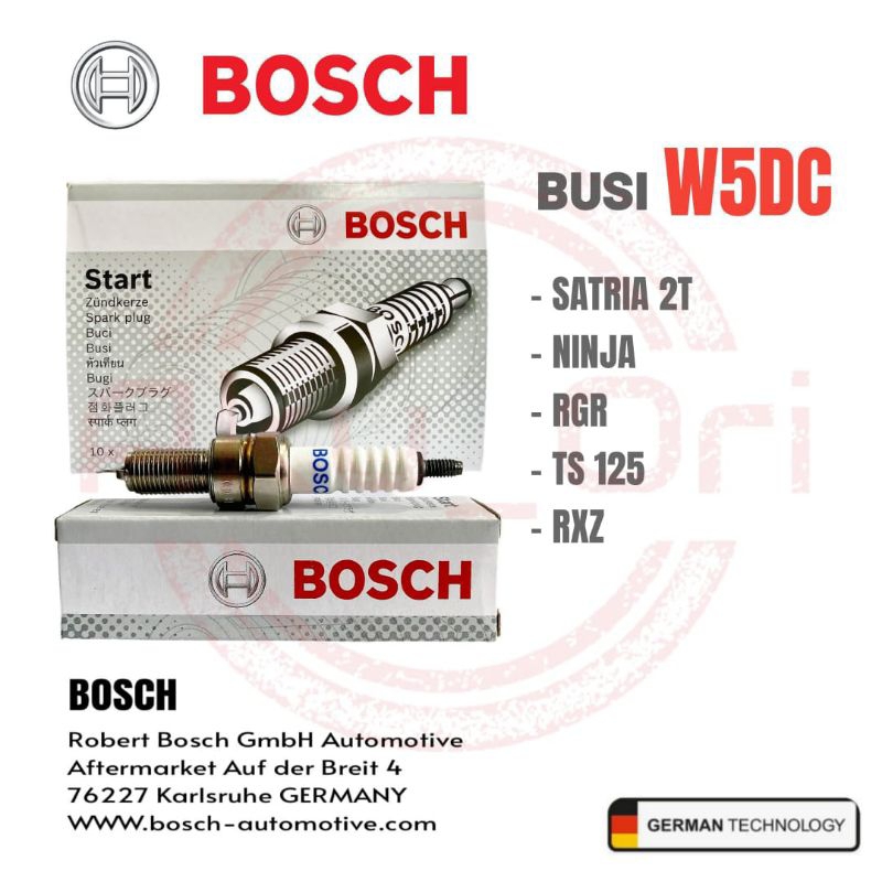 Jual BUSI BOSCH W5DC (BP7ES) untuk motor satria 2 tak ninja vespa drat panjang | Shopee Indonesia