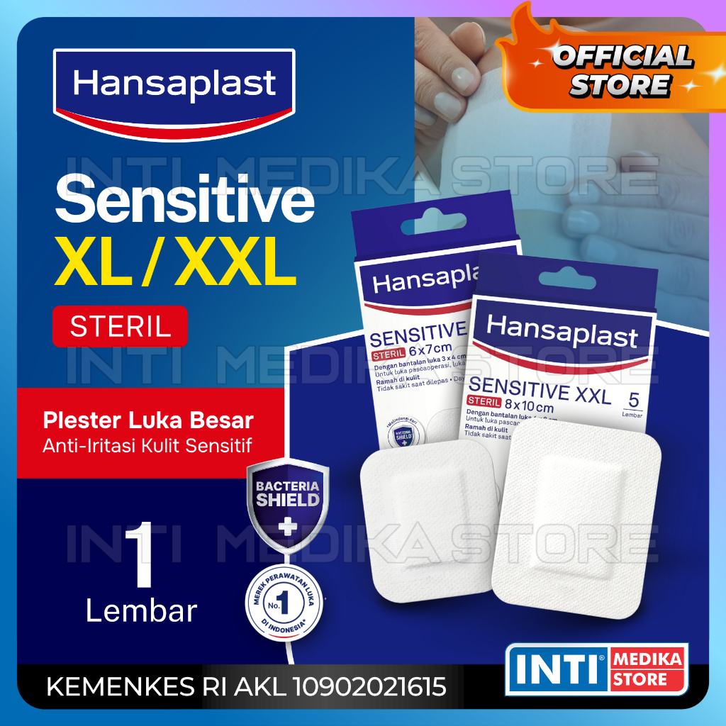 Jual HANSAPLAST - Plester Luka Besar SENSITIVE Steril XL XXL ECER ...