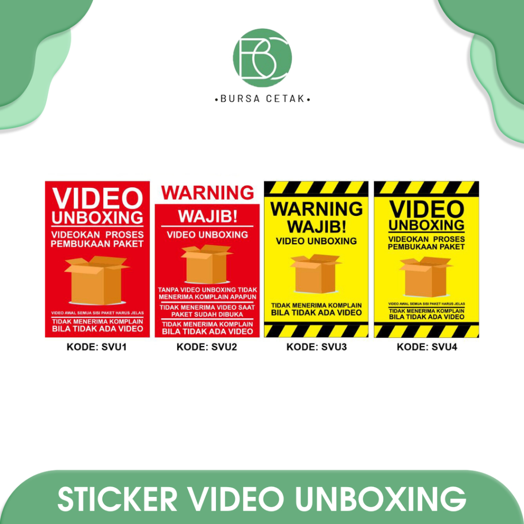 Jual BURSA CETAK - Print Sticker Video Unboxing / Cetak Stiker Label ...