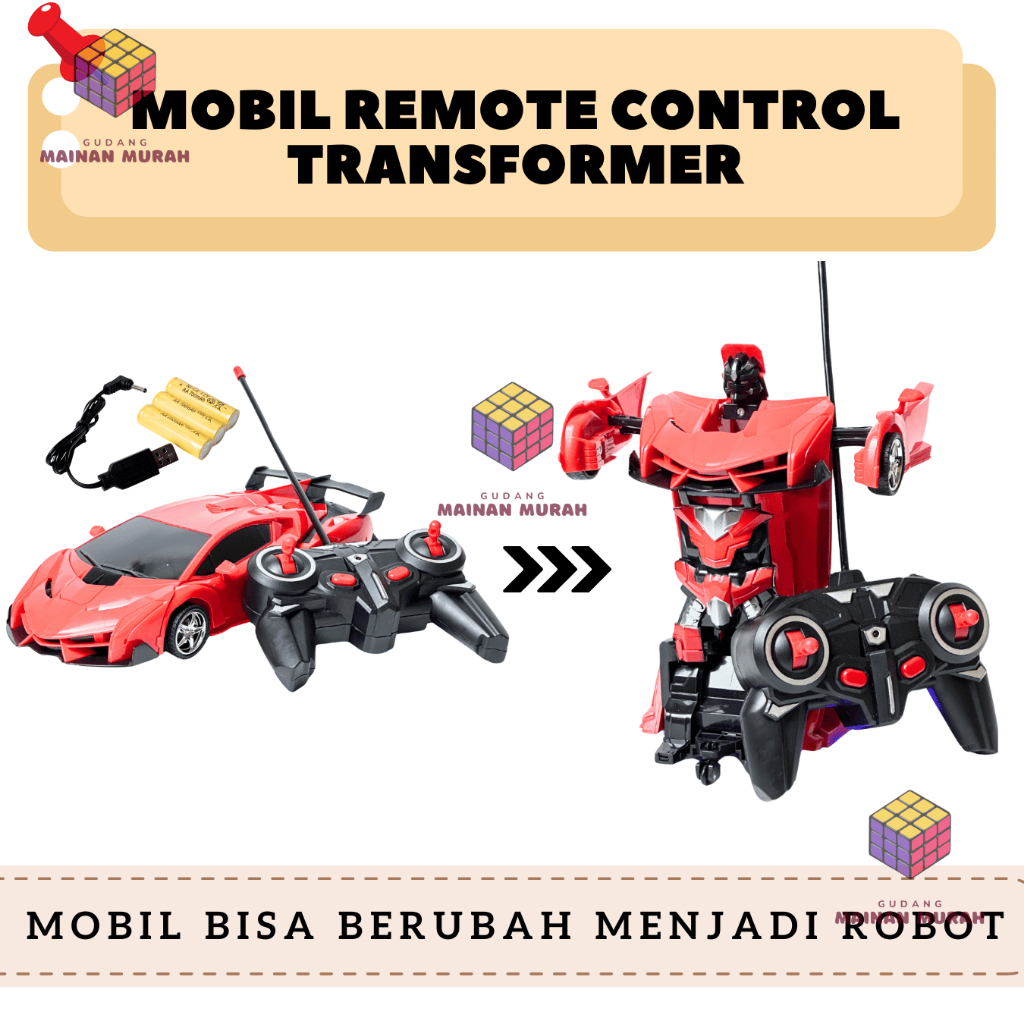 Jual MAINAN ANAK MURAH RC MOBIL REMOTE CONTROL TRANSFORMER MOBIL DAPAT ...