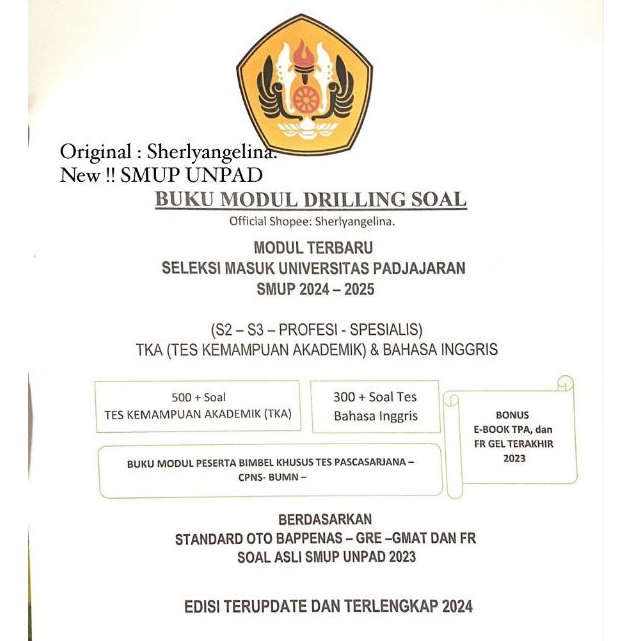 Jual Buku Modul SMUP UNPAD Pascasarjana 2025 (S2 - S3 - Doktor ...