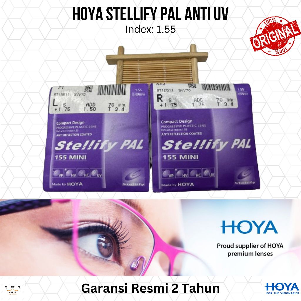Jual Lensa Kacamata Progresif Hoya Stellify Pal 1.55 Anti UV Original ...