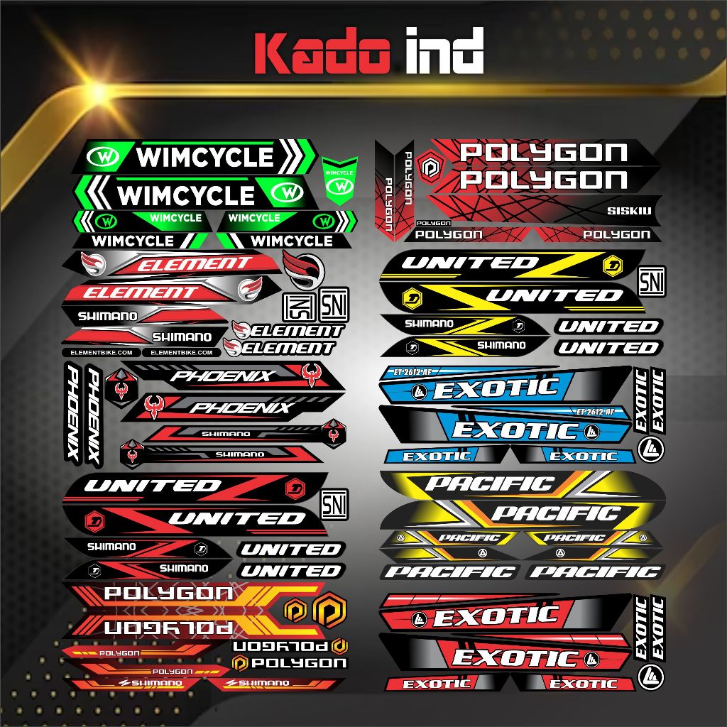 Jual (( STICKER FRAME )) Sticker Decal Stiker Rangka Sepeda Emblem ...