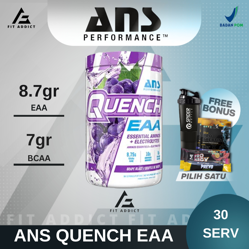 Jual ANS Quench EAA + BCAA 30 Serving Serv 30 Servings 30serv ANS ...