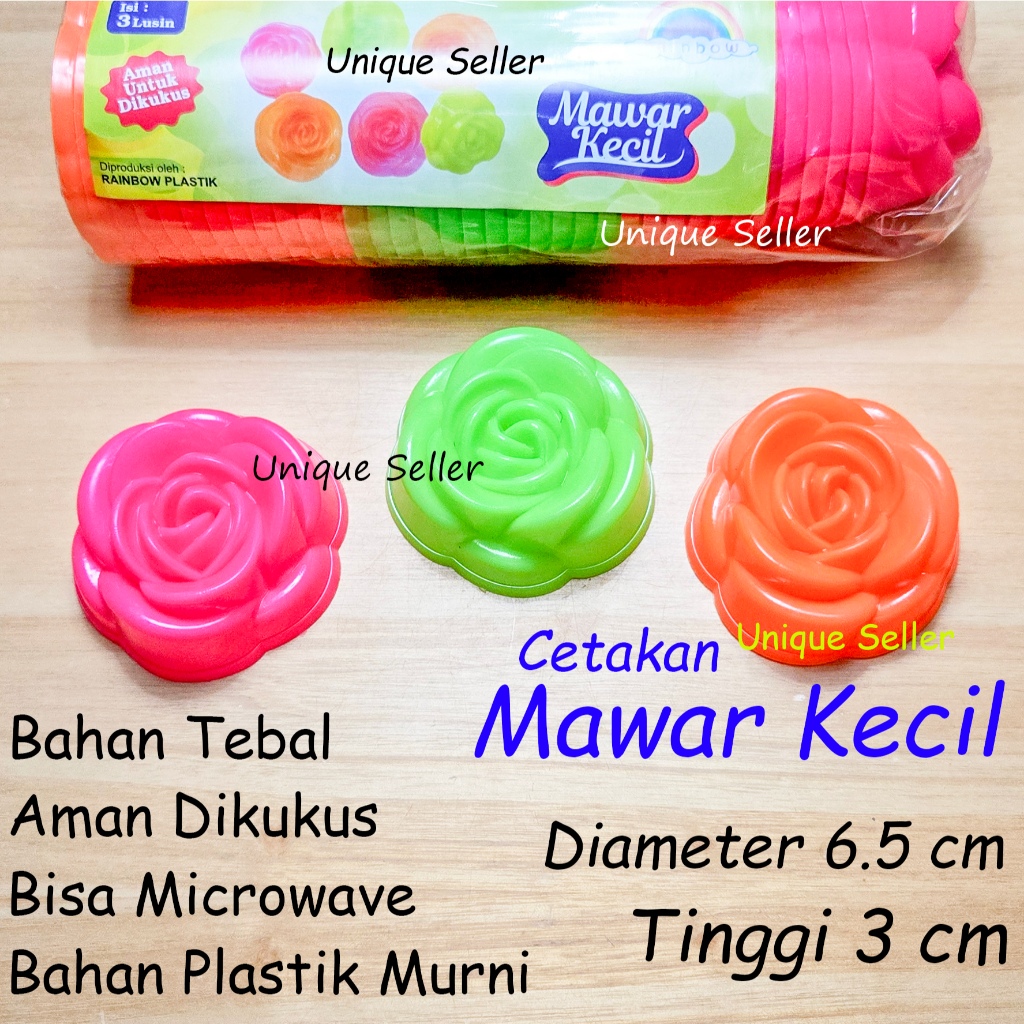 Jual [Isi12] Cetakan Kue Mawar Plastik Kecil 6.5 cm / Cetakan Puding ...