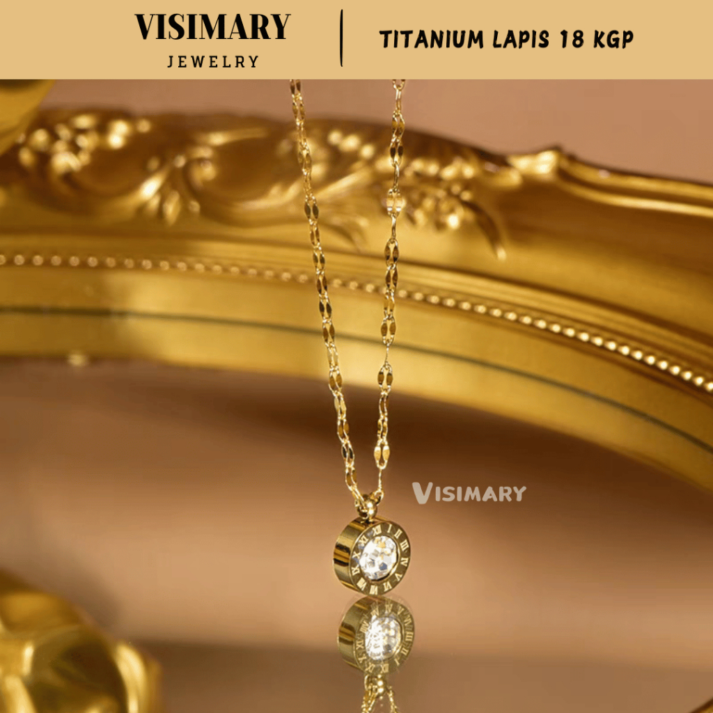 Jual VISIMARY -K236 Kalung TITANIUM Wanita PREMIUM Rantai Pecah Kopi ...