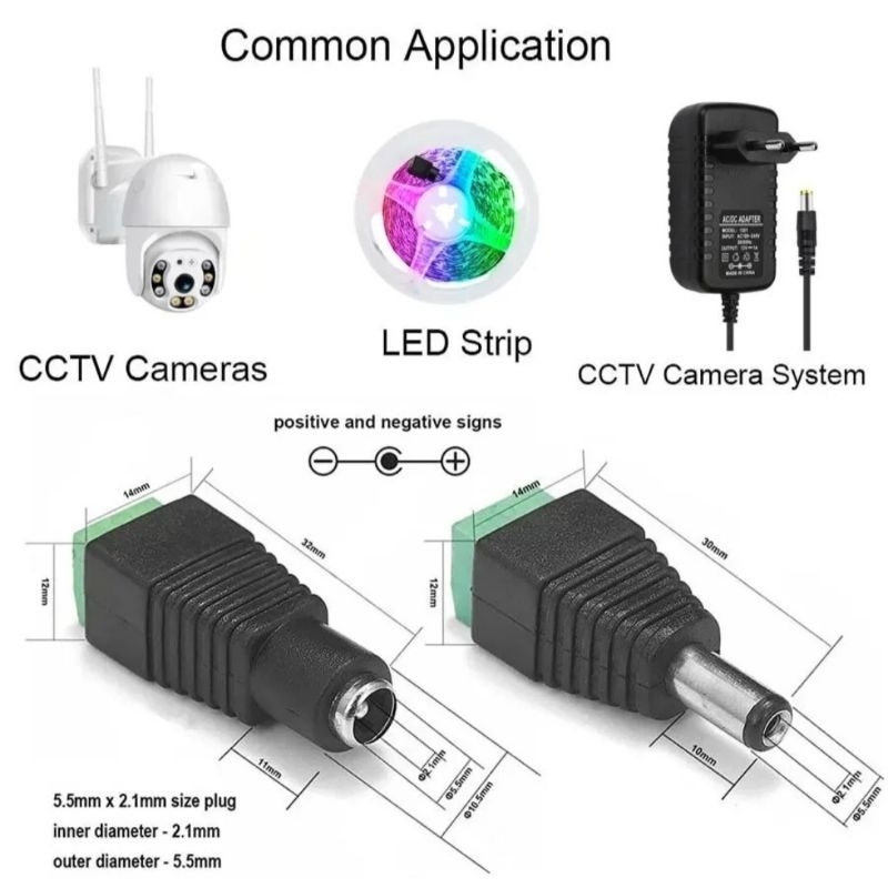 Jual jack DC male female universal konektor power DC adaptor CCTV led ...