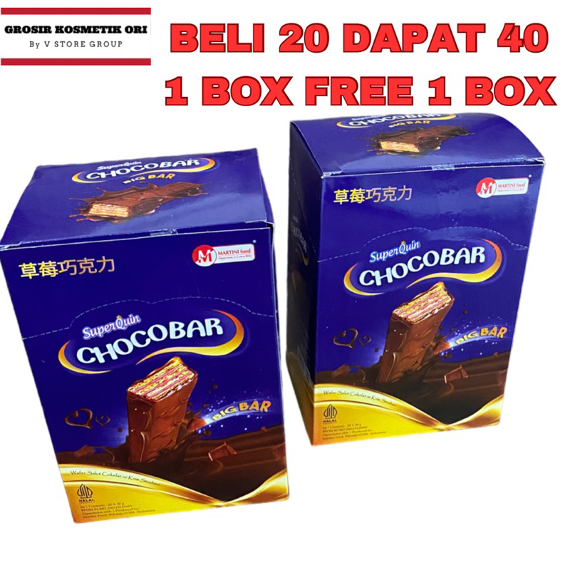 Jual CHOCOBAR PER KOTAK ISI 20 COKLAT COKLAT BIG BAR KEMASAN JUMBO COKLAT WAFER SUPERQUIN BY ...