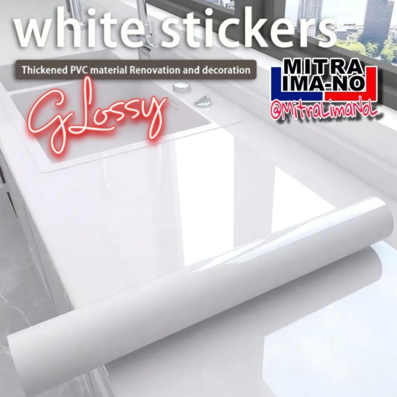 Jual Sticker Putih Glossy Polos (45cm x 4m) || Wallpaper Sticker ...