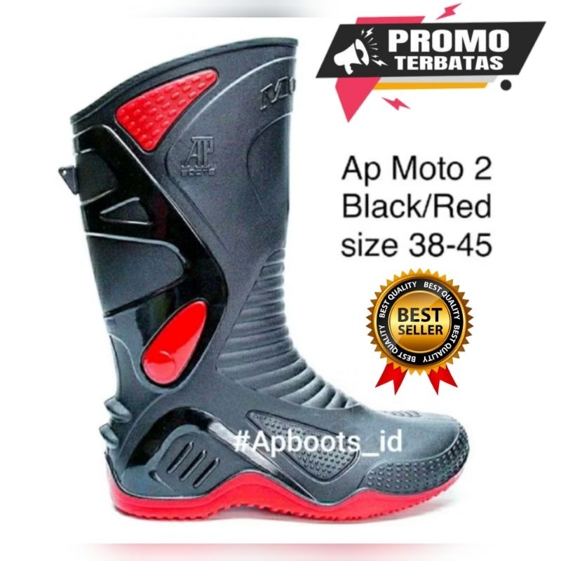 Jual SEPATU BOOT TINGGI AP MOTO 2 KARET ANTI AIR TANGGUH MULTIFUNGSI ...