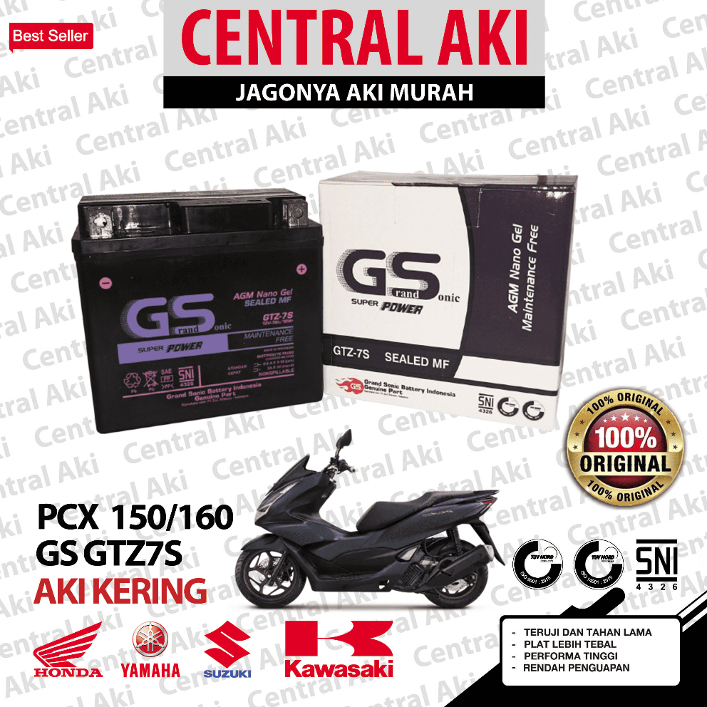 Jual Aki Motor Honda PCX 150/160 GTZ7S Accu Kering MF | Shopee Indonesia