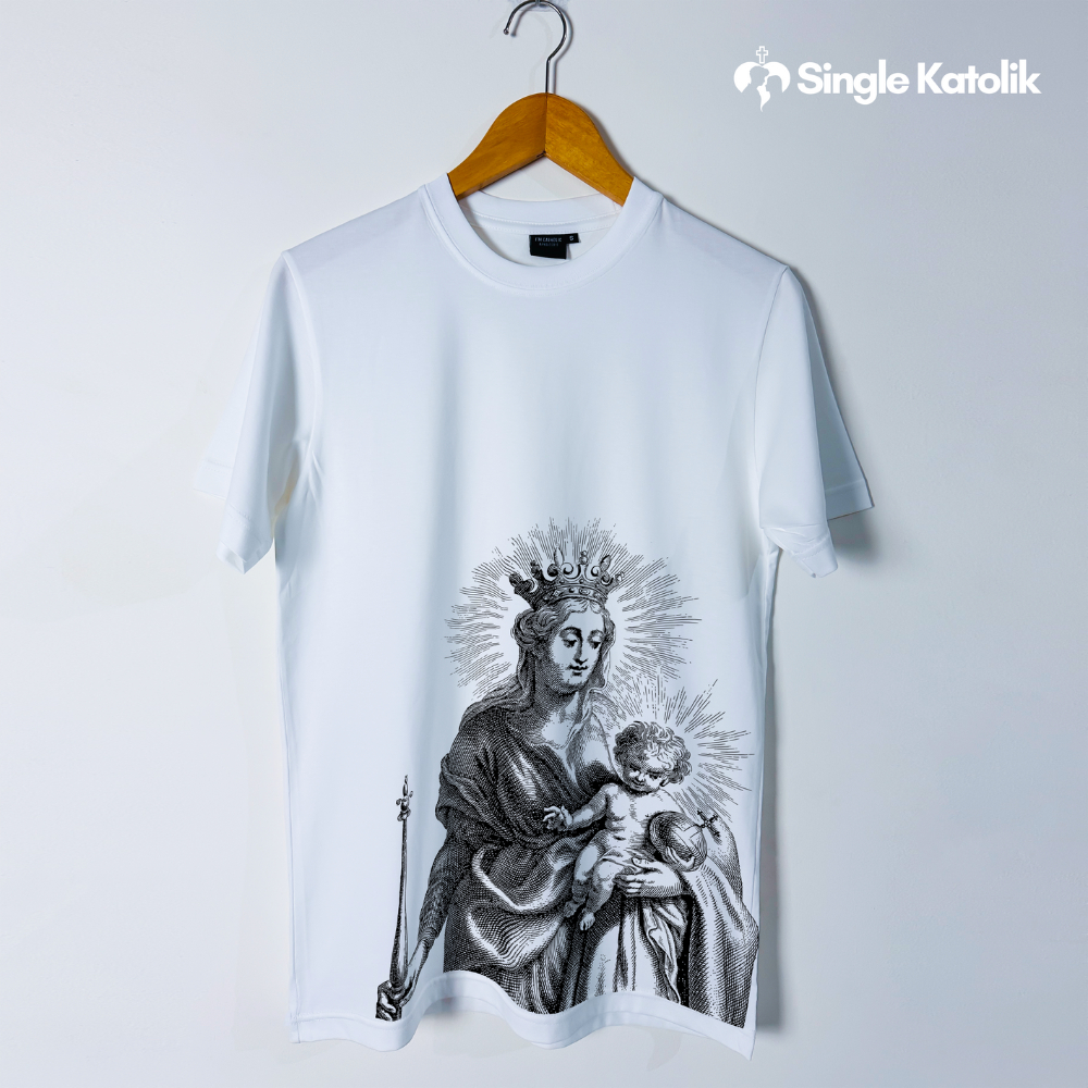 Jual QUEEN OF HEAVEN - BUNDA MARIA RATU SURGA - Kaos Rohani - 100% ...