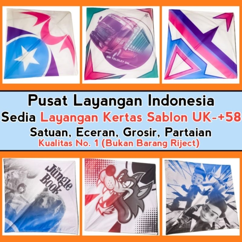 Jual ISI 50 PCS LAYANGAN KERTAS SABLON UK -+58 | Shopee Indonesia