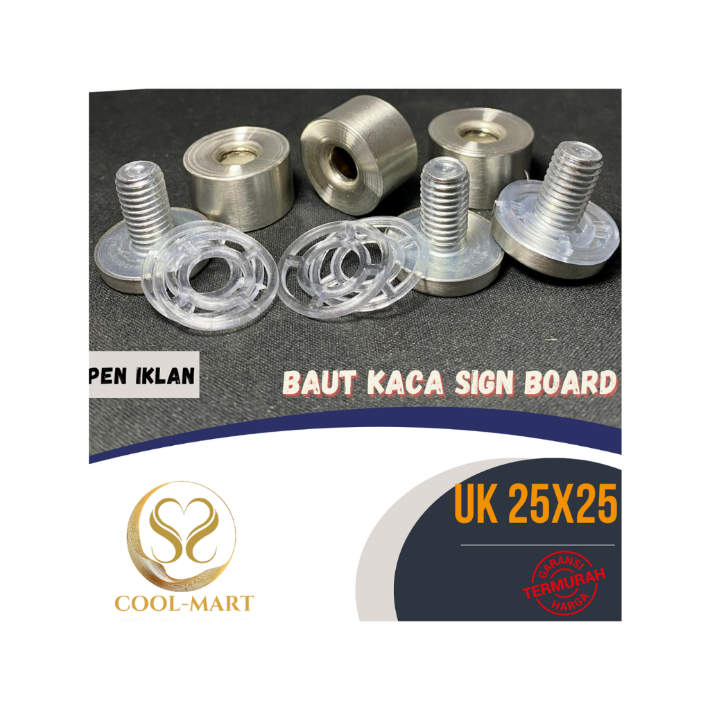 Jual PEN IKLAN 25x25 Stainless / Baut Akrilik Baut Kaca Sign Board 25 x ...