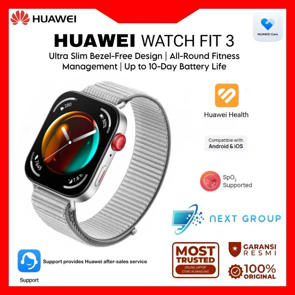 Jual HUAWEI SMARTWATCH FIT 3 SPACE GREY NYLON | Shopee Indonesia