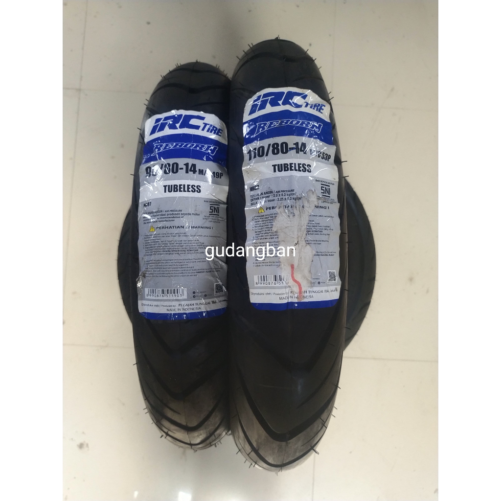 Jual Paket IRC Reborn NR87 90 80 14 dan 110 80 14 Tubeless Ban motor ...