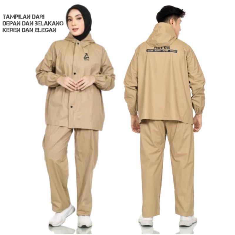 Jual RAINCOAT, JAS HUJAN PRIA WANITA TERBAIK BY ALTOS ANTI REMBES TEBAL BAHAN PVC 0,25 | Shopee ...