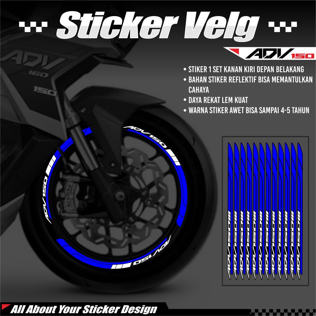 Jual Stiker Cutting Velg Adv 150 - Sticker List VELG Honda ADV 150 JP ...