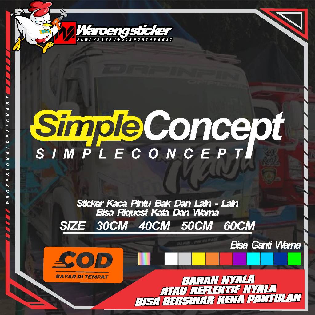 Jual STIKER CUTTING SIMPLE CONCEPT BAHAN NYALA REFLEKTIF BAHAN BAGUS ...